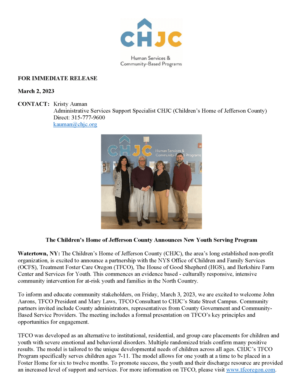 The Childrens Home of Jefferson County Announces New Youth Serving ...